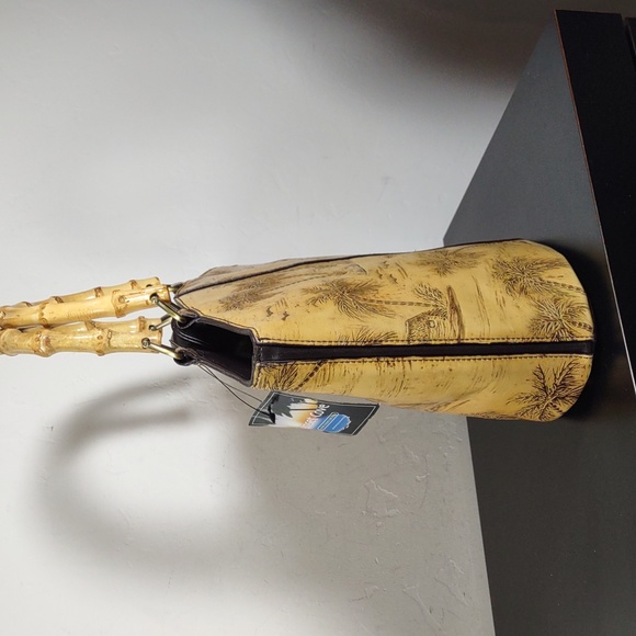 Sunset Cove | Bags | Sunset Cove Tropical Print Leather Bucket Bag ...